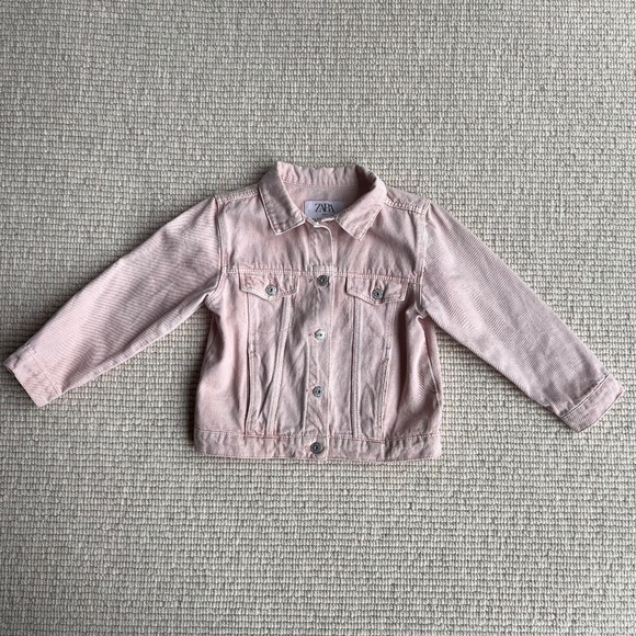 Zara | Jackets & Coats | Zara Baby Pink Denim Jacket | Poshmark